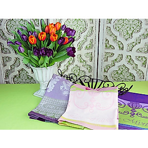 Garnier Thiebaut, Fraisier Rose (Strawberry Plant) Woven Kitchen / Tea Towel, 100 % Cotton