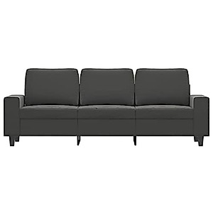 vidaXL 3-Seater Sofa Dark Gray 70.9" Microfiber Fabric