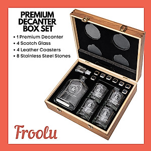 Personalized Whiskey Decanter Sets - For Military, Army, Navy, Air Force, Coast Guard, Marine - Active, Retired - Gift for Husband, Dad, Son - Custom Engraved Name, Rank, Date