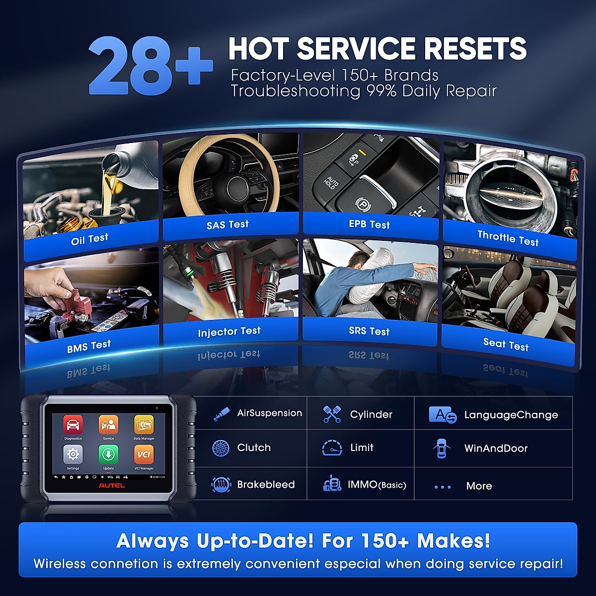 Autel MaxiCOM MK808BT PRO Scanner: 2024 Full Bidirectional Tool Level-up of MK808S MX808S MK808Z MK808, OS 11, 4G+64G 2.4G&5G WIFI, Active Test, 28+ Service, All Sys Diagnostics AutoAuth BT506 Support