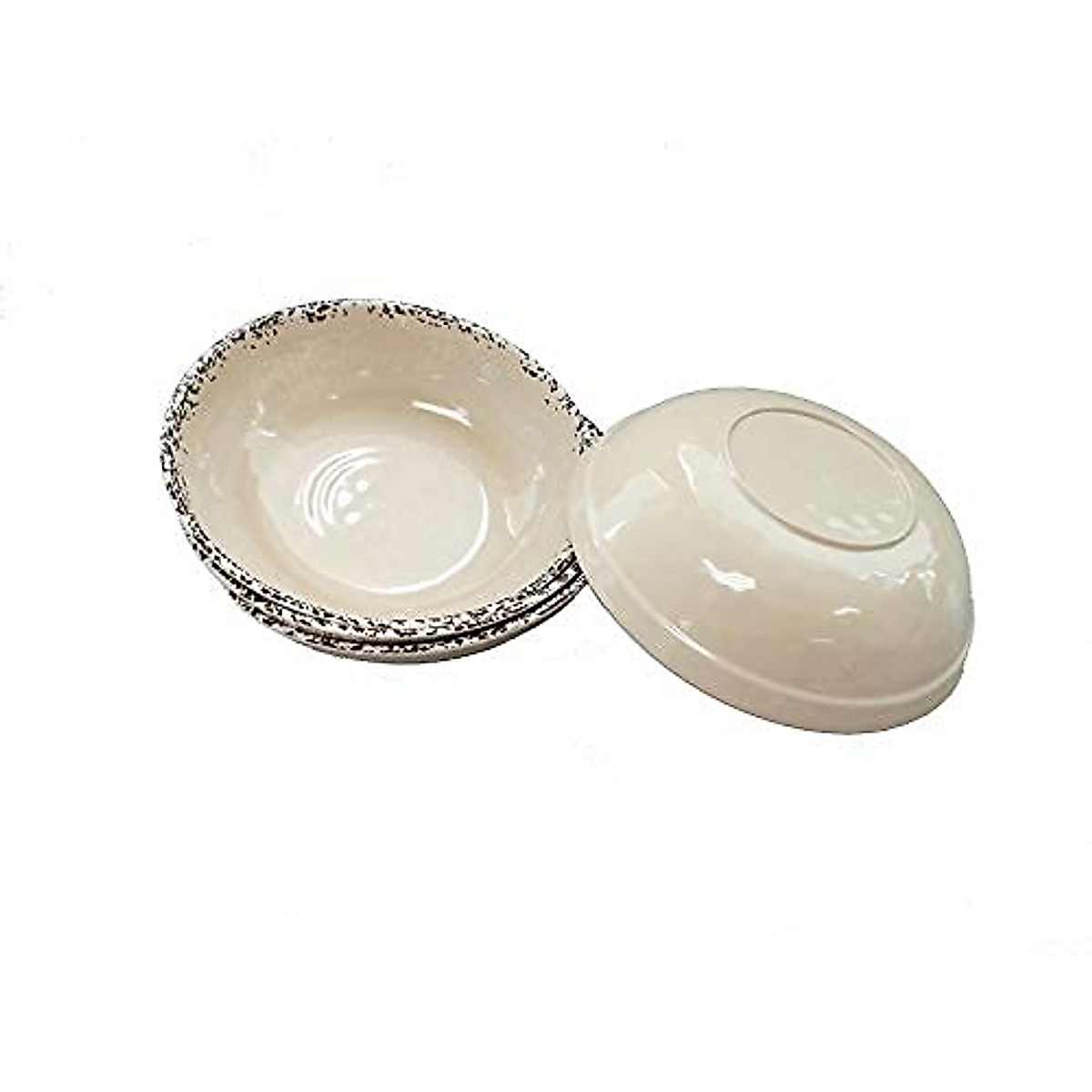 LOK-OSEMILE Gourmet Art Crackle 9" Melamine pasta Bowls - Ivory 45 Ounce - Set of 4