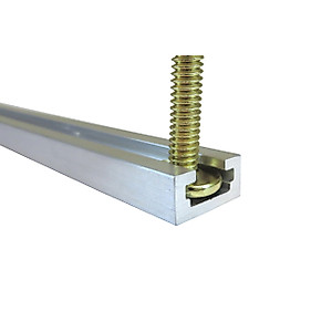 24" Aluminum T Track 3/4" by 3/8" Slot, Accepts 1/4" Hex Bolts, 1/4" or 5/16" T Bolts, Countersunk Holes Every 6" 112110