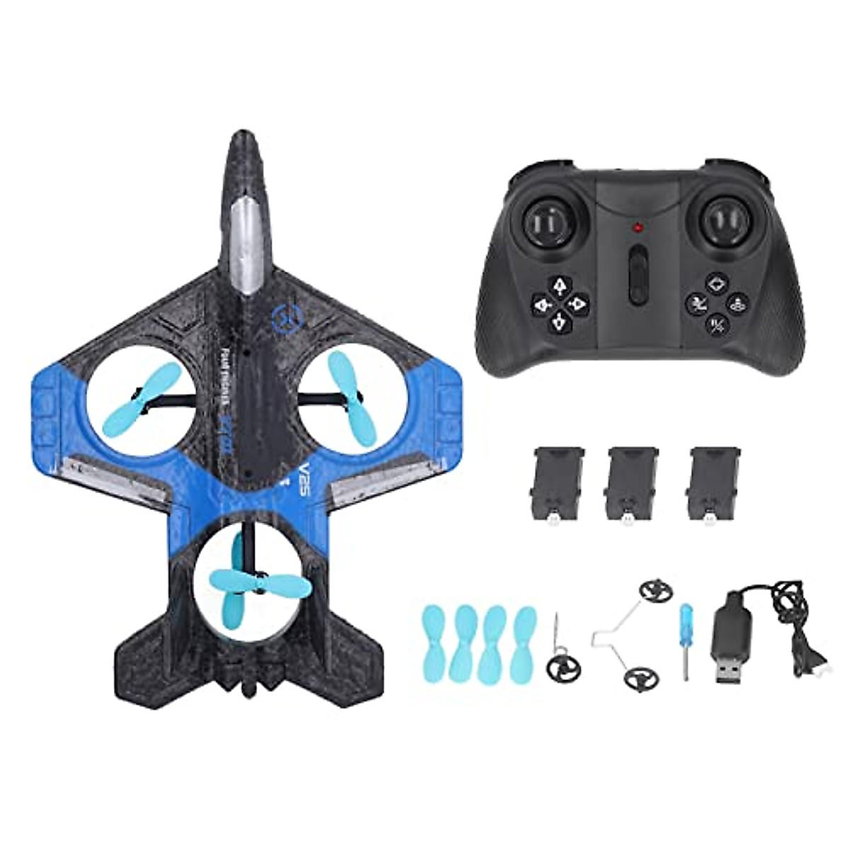 RC Drone, High Drop Resistance Remote Control Plane Colorful LED Lights 2.4GHz Large Signal Range for Christmas Present (3 Batteries)