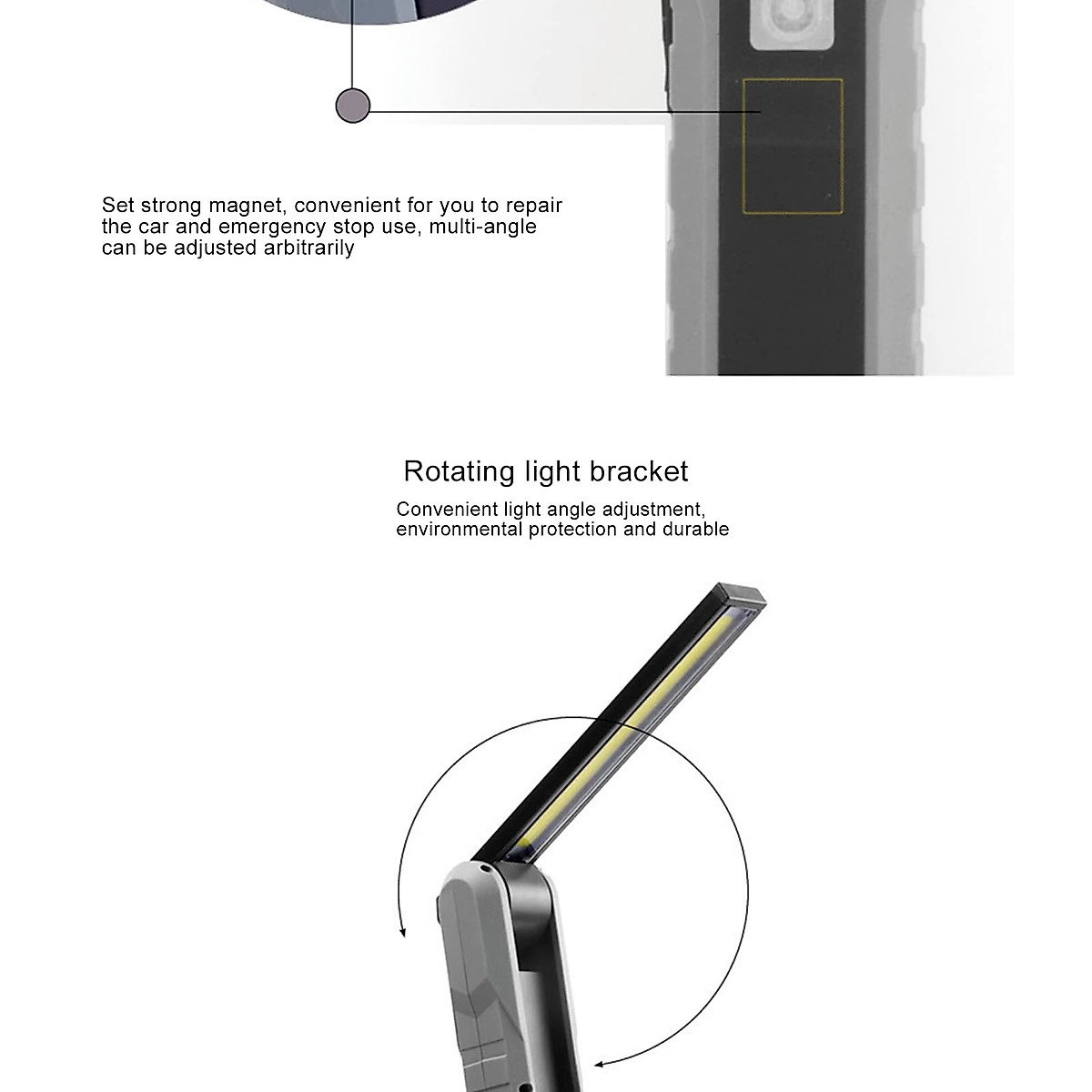 Flashlight Warning Lamp Foldable for Vehicle Car Maintenance Automobile, Symbol Signs