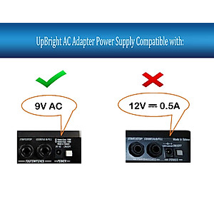 UpBright 9V AC Adapter Compatible with Alesis SR-16 SR16 16-Bit and 24-Bit Stereo Electronic Digital Drum Machine 9VAC 830mA AC9V 0.83A 1A Class 2 Transformer Power Supply Charger (9V AC Power Supply)