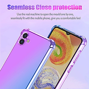 Gufuwo Case for Galaxy A02/A04/A13, Cute Girls Gradient Slim Anti Scratch Soft TPU Phone Cover, Shockproof Protective Case for Samsung Galaxy A04 4G (Purple/Blue)