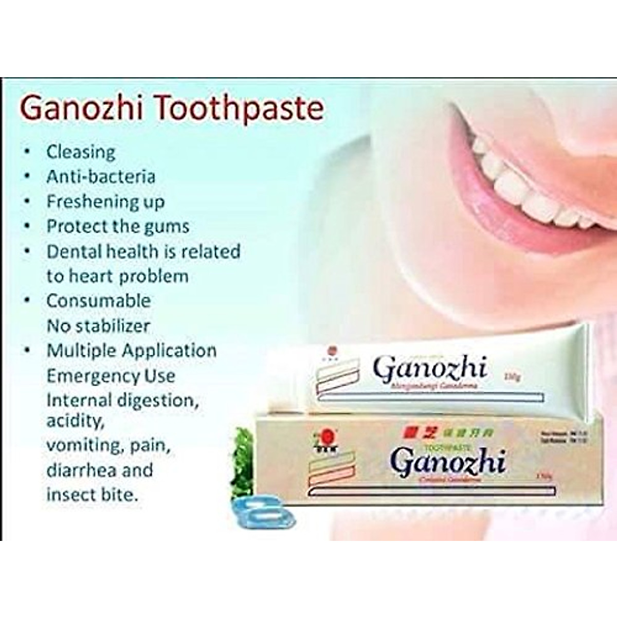 2 Boxes DXN Ganozhi Toothpaste Ganoderma 150g