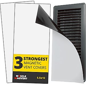 Strongest Magnetic Vent Covers (3-Pack), Flexible Floor Vent Cover, Cut to Size Air Vent Covers, Heat/AC Vent Covers for Home Ceiling Registers, 5.5" x 12" Vent Covers Magnet, Wall/Ceiling Vent Cover