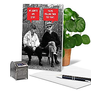 NobleWorks - 1 Funny Birthday Greeting Card with Envelope - Grown-Up Humor, Happy Birthday Card for Old Guys - Men Stiff Joints C7038BDG