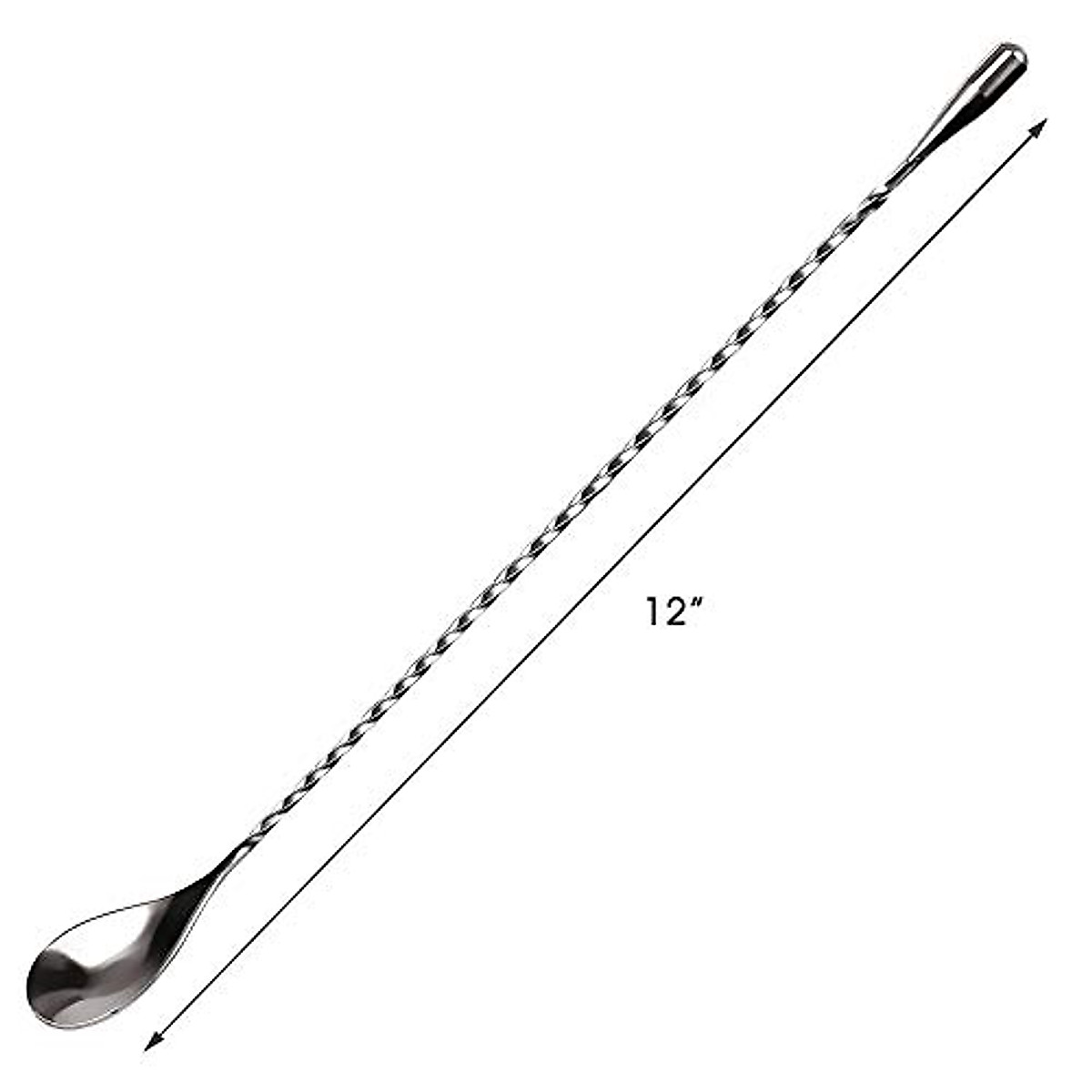 Mixing Spoon Stainless Steel Set of 2 Professional Cocktail Bar Tool (12 Inches) Japanese Style Teardrop End Design