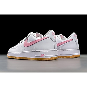 Nike Men's Air Force 1 Low Shoe, White/Pink-gum Yellow-metallic, 9.5