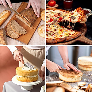 Fiwarex Wedding Cake Knife and Server Set, Cake Cutting Set for Party, Stainless Steel Large Cake Knife Set with Classic Design, Rounded Edges Cake Cutting Knife for Birthday Christmas Gift