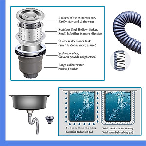 SEYFI Kitchen Sinks Freestanding Stainless Steel for Kitchen Single Bowl Commercial Restaurant Kitchen Sink, for Laundry, Backyard, Garage, Restaurant/Hot and Cold/Single Cold/52 * 38