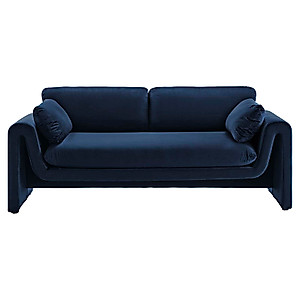 Modway EEI-6382-MID Waverly Performance Velvet Sofa, Midnight Blue