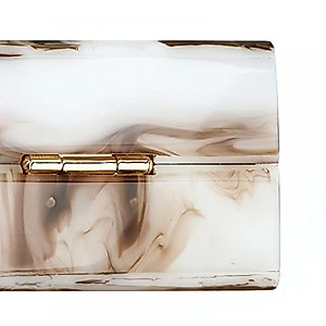 Acrylic Handbags for Women Marbling Box Bag Elegant Party Clutch Crossbody Bag Evening Purses for Lady Prom Banquet Wedding (Brown)