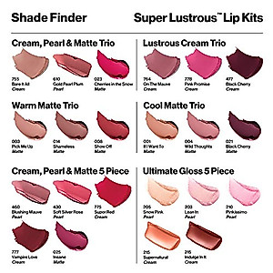 Lipstick Set by Revlon, Super Lustrous 3 Piece Gift Set, High Impact, Matte Finish in Nude Plum & Red, Pack of 3