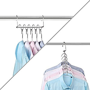 Bloberey Space Saving Hangers 6x2 Slots Metal Magic Cascading Hanger Closet Organizer Hanging Closet Wardrobe Closet System(4 Pack)