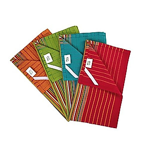 DG Collections Salsa Kitchen Towels, 100% Cotton Dish Towels for Kitchen, Set of 4 (16x28 Inches), Multi-Purpose Kitchen Essentials, Soft and Highly Absorbent Hand Towels, Waffle Design Tea Towels