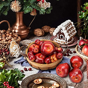 BigOtters Artificial Apples, 30PCS Fake Fruits Red Apples Dark Red Apple Lifelike Simulation for Home House Kitchen Table Basket Photography Party Decoration