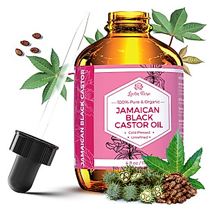 Leven Rose Jamaican Black Castor Seed Oil, Jamaican Black Castor Oil for Hair Growth, 100% Natural, Pure Organic Serum, Scalp Oil Treatment, Skin Soothing 4 oz