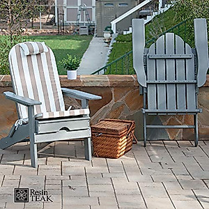 RESINTEAK Adirondack Chair, All Weather Resistant, HDPE Poly Lumber, Comfortable Patio Furniture, Premium Quality, Outdoor Plastic Adirondack Chairs, New Tradition Collection (Gray