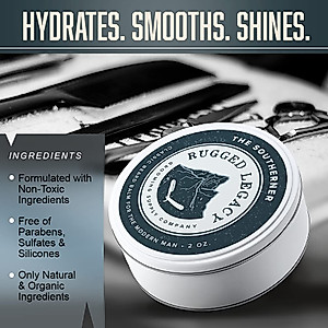 Rugged Legacy - Beard Balm, The Southerner 2oz Beard Balm for Men, Scented Beard Balm with a Hint of Fresh Cut Tobacco Leaves, Beard Styling Balm Made with Natural Oils that Enrich Your Entire Beard