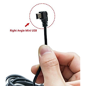 Dash Camera Hard Wire Kit- Right Angle Mini USB Dash Cam 10 Foot Hardwire and Fuse Kit for Dash Camera Power Supply Car Charger GPS Car DVR Power Box (Right Angle Mini USB and Fuse Kit)
