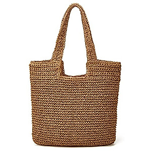 Straw Tote Bag Purses for Women Straw Beach Bag Women Summer Handwoven Tote Bags Shoulder Handbags