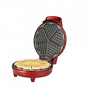 Kalorik Heart Shaped Waffle Maker, WM 42583 R, Make Perfect Heart Shaped Waffles For Breakfast Lunch and Dinner, Red