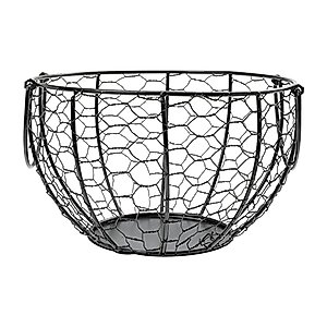 Yardwe Wire Egg Basket with Handles Metal Egg Storage Basket Chicken Eggs Holder Organizer Food Storage Container Case for Kitchen