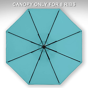MASTERCANOPY Patio Umbrella 9 ft Replacement Canopy for 8 Ribs-Turquoise Canopy Only