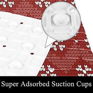 Bath Tub Shower Mat - Anti-Slip PVC Material 15.1x26.8 in, Gentle Cushioning Quick Drying Suction Cups Reliable Solution - Oriental Ethnic Elements Pattern Non-Slip Floor Mat