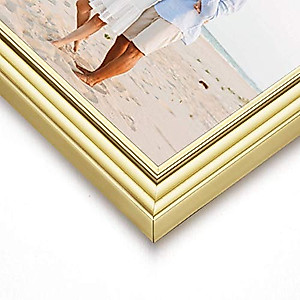 LaVie Home 8x10 Picture Frames(3 Pack, Gold) Wall or Tabletop Display, Graceful Beveled Detail Design Photo Frames with High Definition Glass, Perfect for Home Decor, Set of 3 Basic Collection