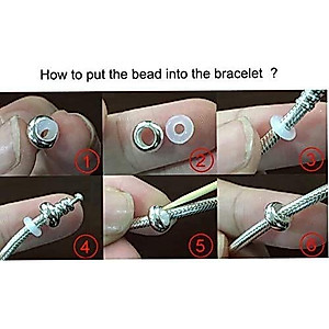 SOUKISS Charms 925 Sterling Silver Snake Chain Bracelet with 2 Stopper Beads Charms Bracelet (18 cm-7.1 inches)