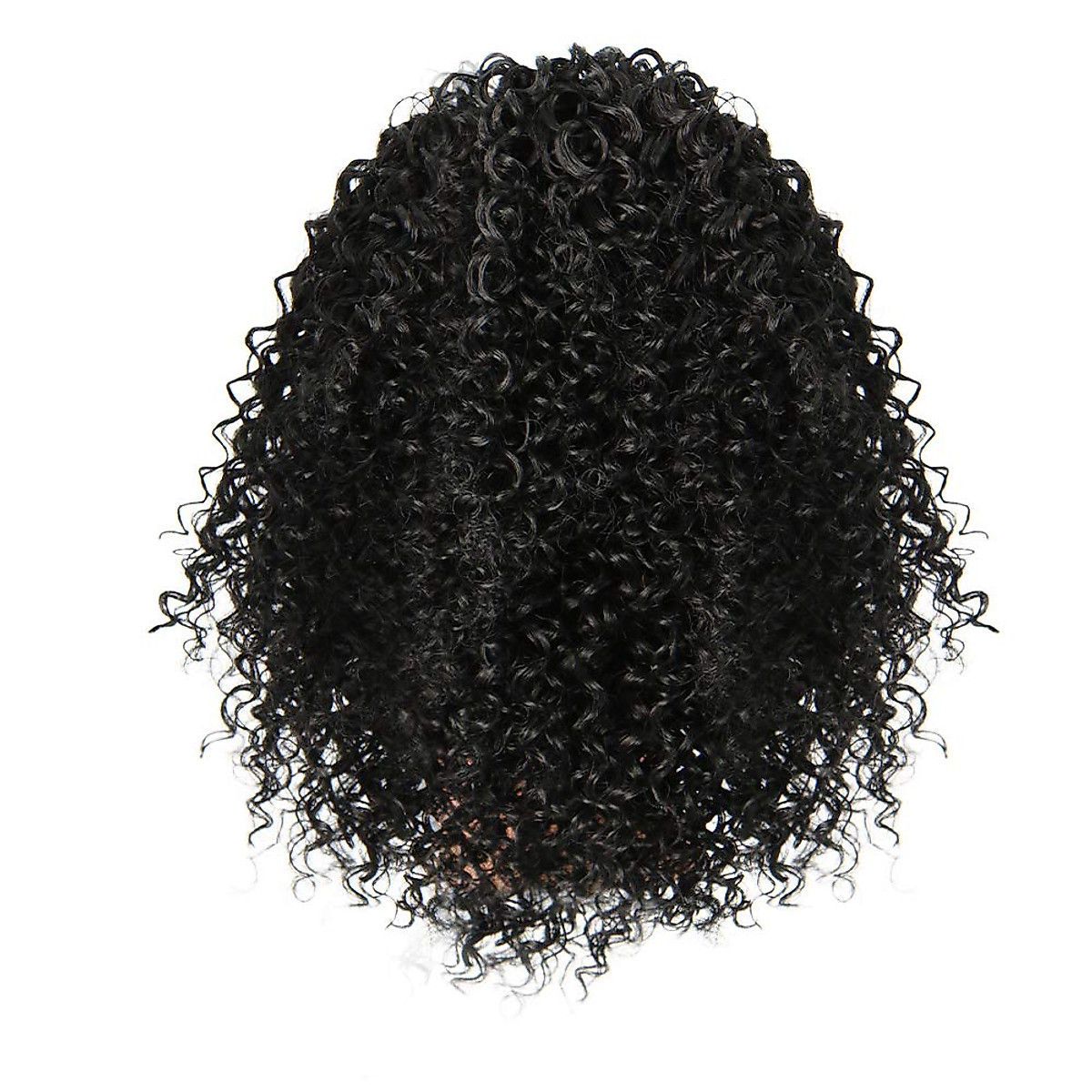 Vigorous Afro Drawstring Ponytail Kinky Curly Ponytail Drawstring Afro Puffs Curly Ponytail Extension for Women Synthetic 10 Inch Curly Ponytail （Black 1B#）
