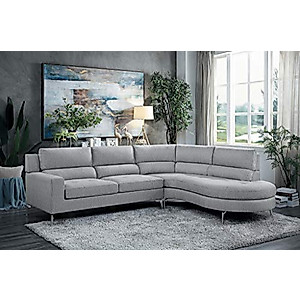 Homelegance 103" Sectional Sofa with Chaise End, Gray