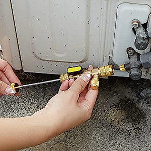 WADEO Valve Core Remover Installer Tool with Dual Size SAE 1/4 & 5/16 Port, 4 Valve Cores with Teflon Seal, Compatible with R22 R12 R407 R410 R404 R32 R600 A/C