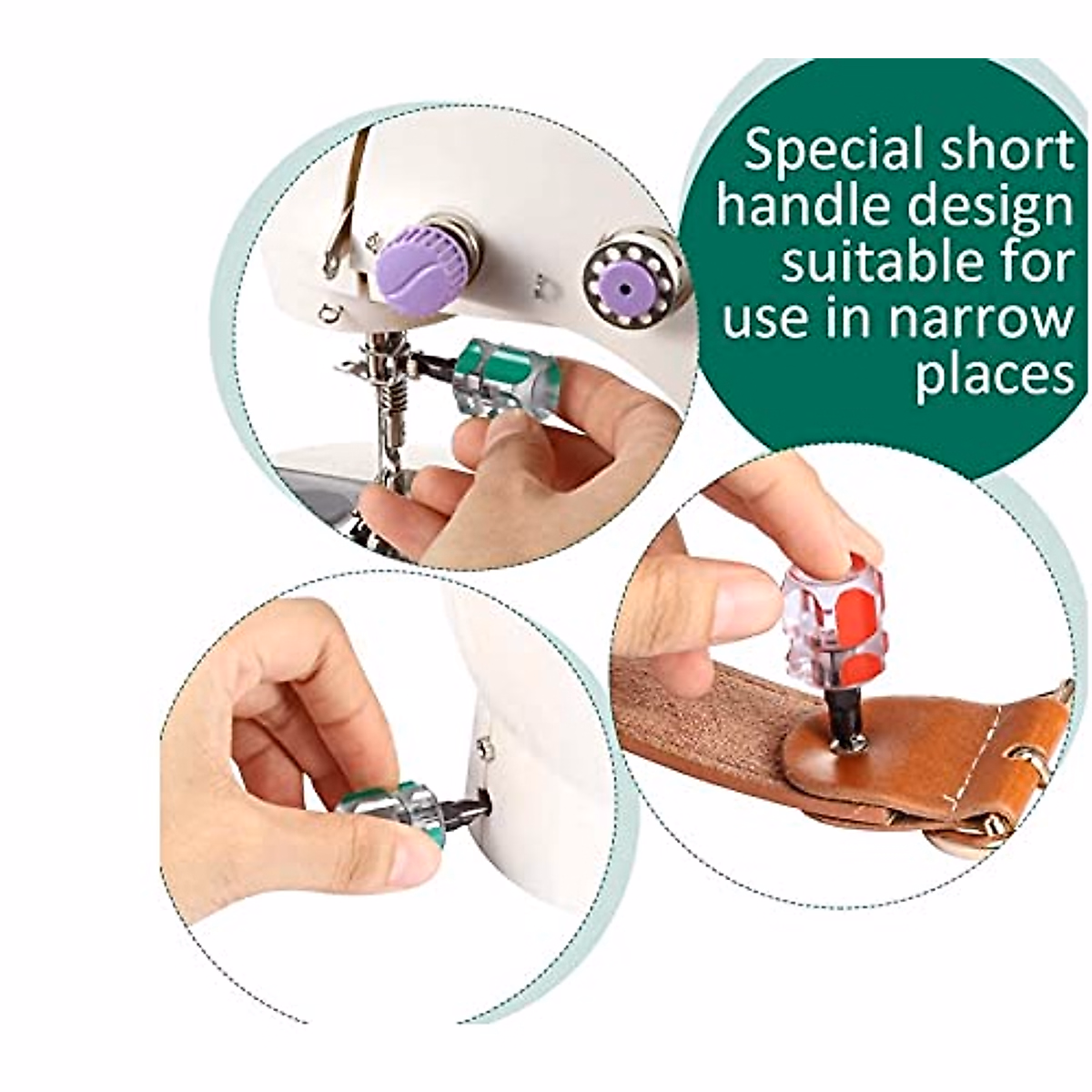 Deal Maniac Mini Ultra Short Stubby Screwdriver Set 2 Pieces 1 Phillips, 1 Flat Head, Sewing Machine Repair Performance Tool, Suitable for Tight Spaces & DIY Repairs A must have for every toolbox