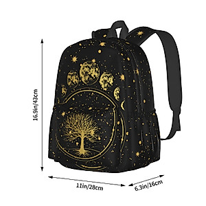 famliihw Tree Sun and Moon Phase Backpack Bookbag Laptop Backpacks Multipurpose Daypack for Boys Girls School Men Women Travel Hiking