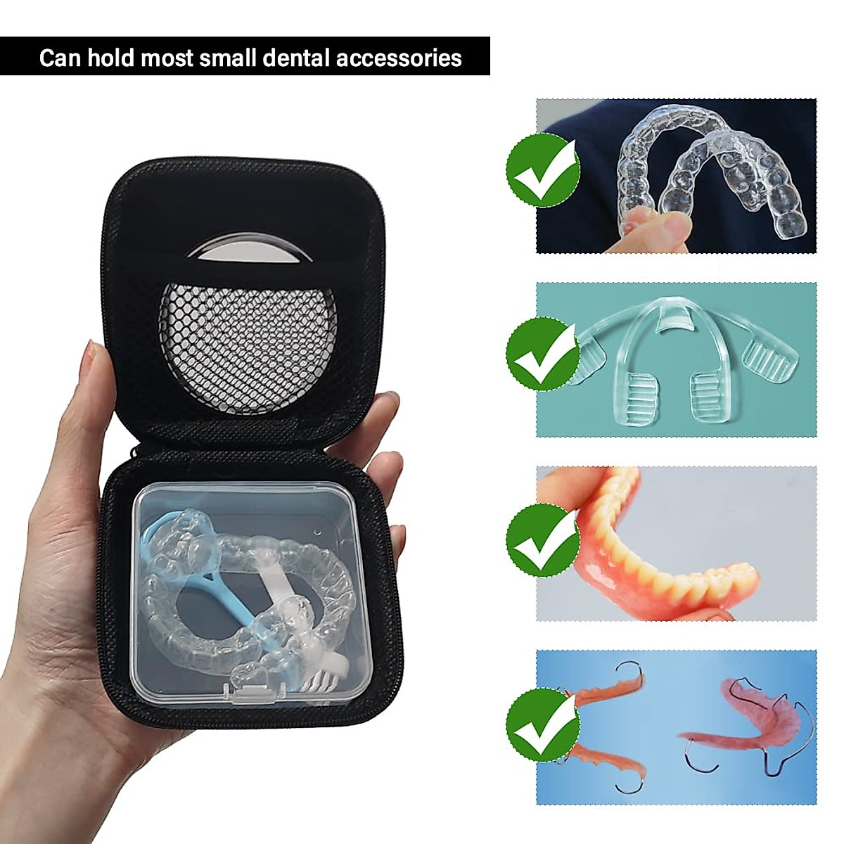 Gxamz Retainer Case Travel Aligner Case Mouth Guard Box with Clip, Organizer Bag, Mirror and Removal Tool Set (Animal)