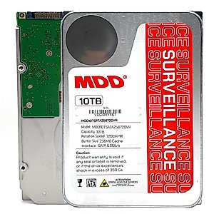 MDD (MDD10TSATA25672DVR) 10TB 7200RPM 256MB Cache SATA 6.0Gb/s 3.5inch Internal Surveillance Hard Drive - 3 Years Warranty (Renewed)