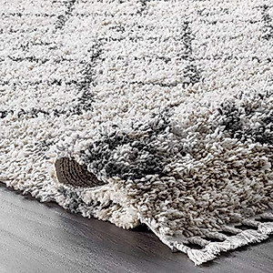 nuLOOM Roseanne Transitional Shag Area Rug, 10' x 14', Ivory