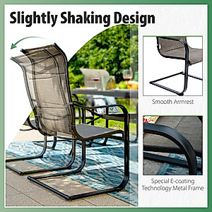 Sophia & William Patio Dining Set, Grey, 7 Piece, Outdoor Furniture, Patio Table and 6 Chairs, Quick Dry Textilene Support, 350 lbs