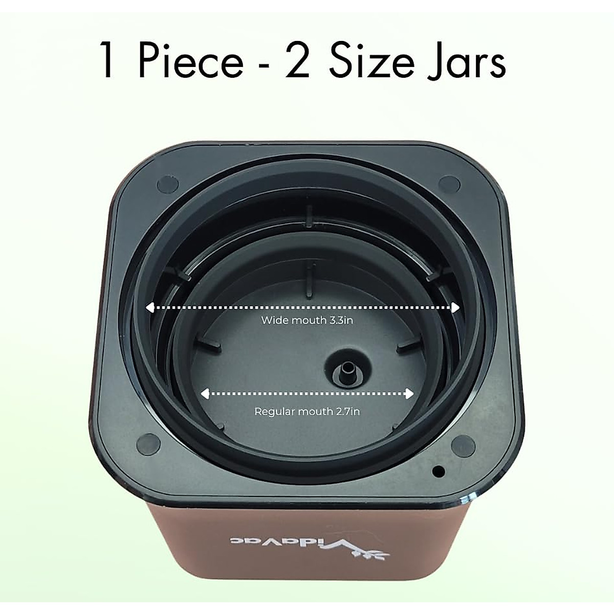 VIDAVAC Multifunctional Electric Mason Jar Vacuum Sealer WHITE– Compatable with Regular & Wide Mouth Jars, Containers, Bags & Wine Bottles – Canning/Pickling/Fermanting and Storage Solution. (White)