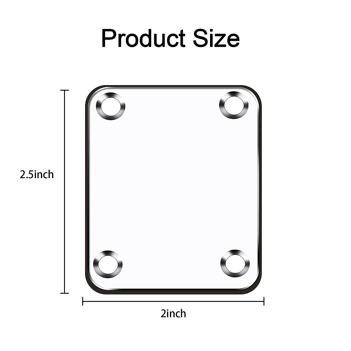 Custom Engraved Text/Name Guitar Neck Plate Personalized Plate Plain with Crews Chrome for ST Strat Tele Basses Replacement for Electric Guitar Accessories Gifts