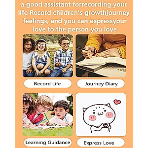 Mini Printer Portable, Pocket Thermal Printer with 5 Rolls Paper Compatible with iOS Android, Bluetooth Wireless Smart Printer for Learning Assistance, Study Notes, Work, Fun, Label List Note