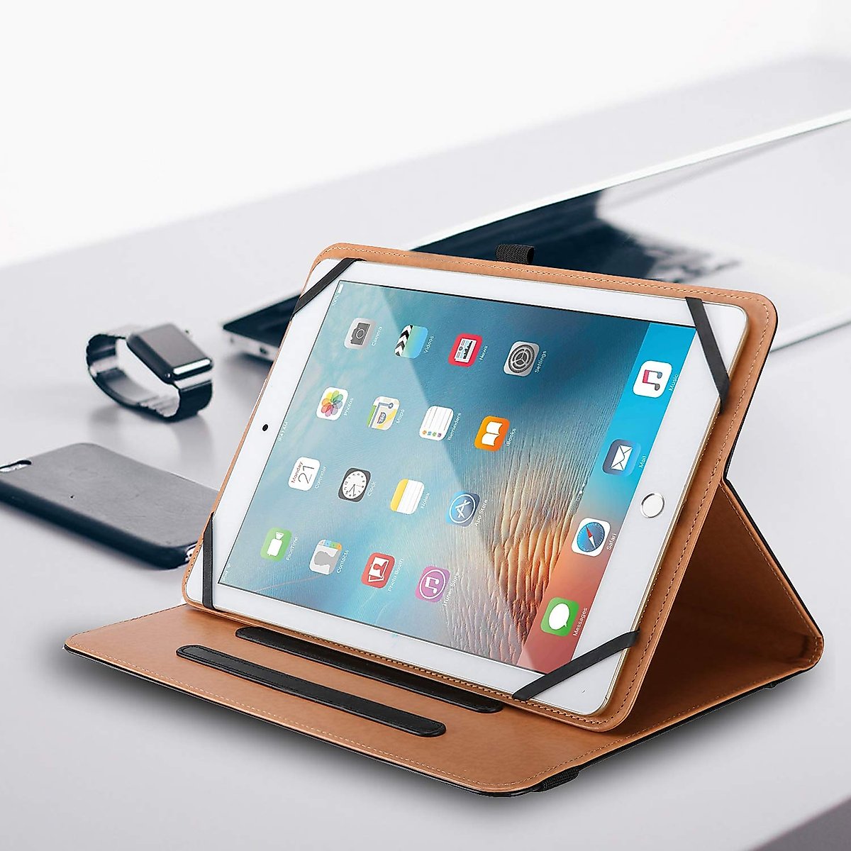 ProCase Universal Tablet Case 9"-10.1" inch, Stand Folio Tablet Case Protective Cover for 9" 9.7" 10" 10.1" Touchscreen Tablet with Multiple Viewing Angles and Pen Holder -Black
