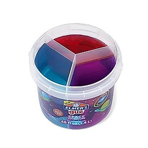 Elmer’s Gue Premade Slime Bucket, Space Adventure Theme, Includes 3 Lb. Bucket with 3 Types of Slime and 3 Sets of Add-ins