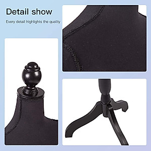 Dress Mannequin Female Dress Form Torso Manikin Body Model with Tripod Stand, 60-67 Inch Height Adjustable Maniquins Torso for Sewing Dressmakers Dress Jewelry Display, Black