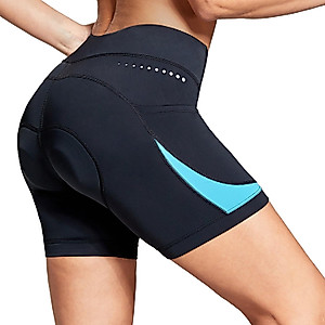 BALEAF 4D Padded Bike Shorts Women Cycling Underwear Gel Padding Pockets Blue L